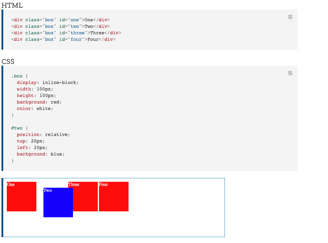 HTML> position, block & inline